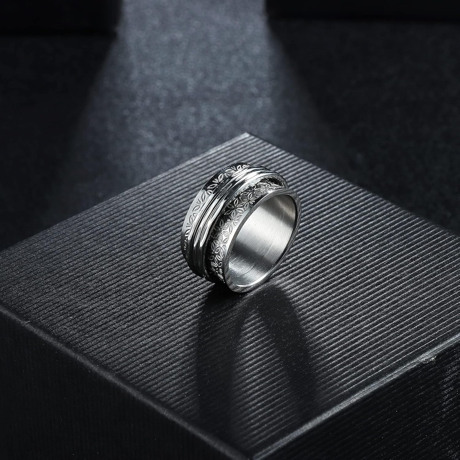 Click here for Flafree Stainless Steel Spinner Rings Fidget Band... prices