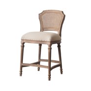 Amisco Ramon 30 In. Swivel Bar Stool - Beige & Brown Woven Polyester ...