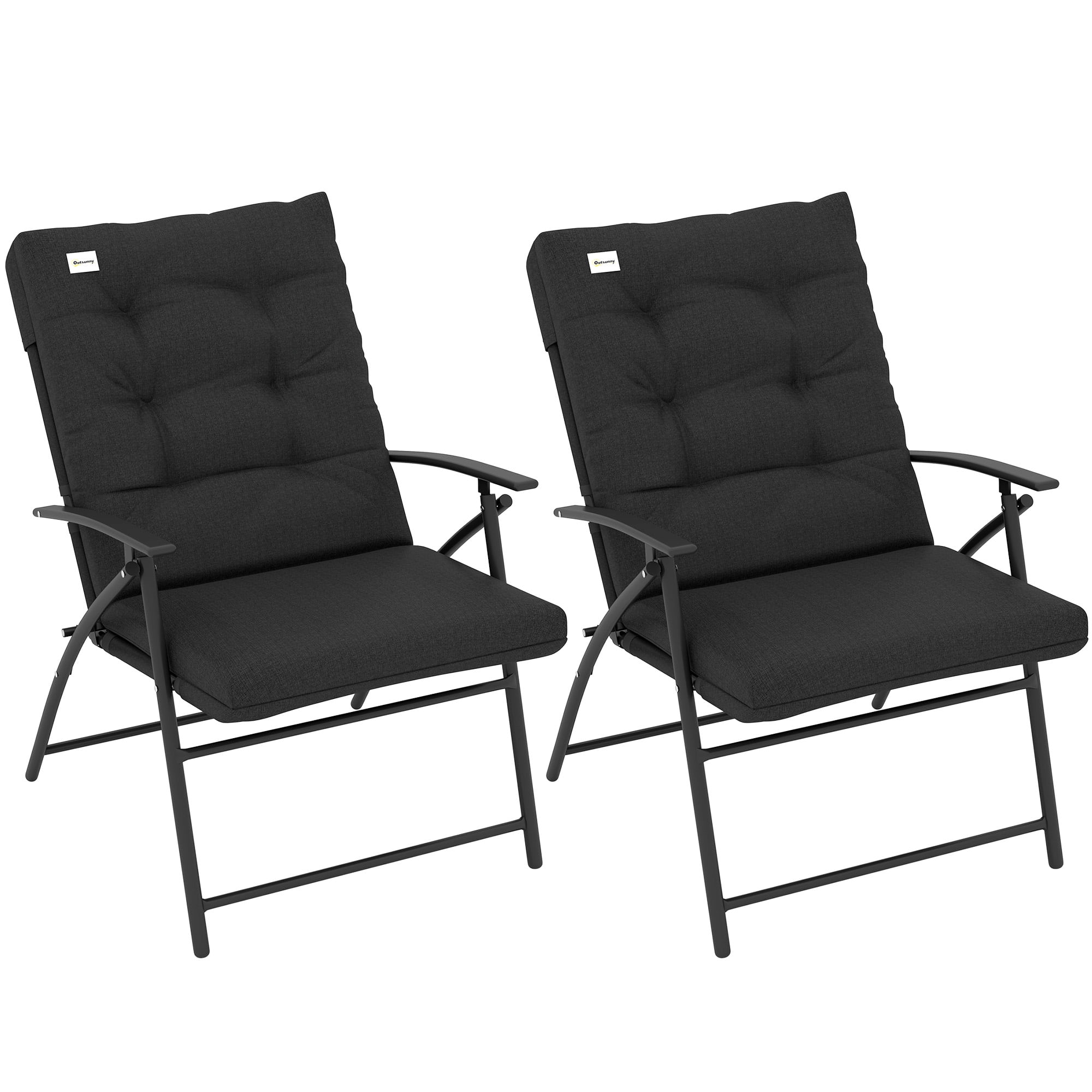 Click here for Outsunny Outdoor Folding Chairs Set Of 2  Padded C... prices