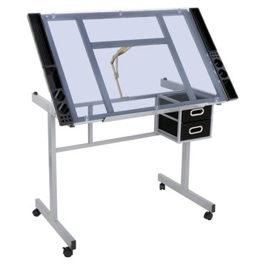 Zeny Adjustable Drafting Table with Storage, Art Craft Drawing Desk ...