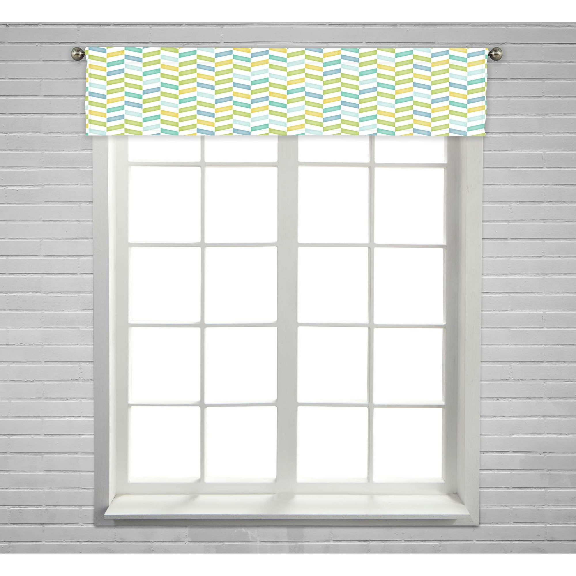 Click here for Erehome Blue Green Yellow Teal Chevron Window Curt... prices