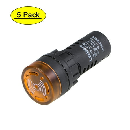 AC/DC 110V Indicator Light with Buzzer Yellow Flashing Alarm 22mm Panel ...