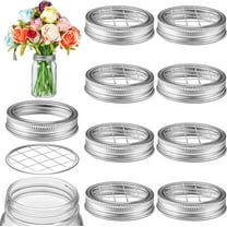 Visland Flower Jar Lid High Durability Rust-proof Metal Floral Insert Canning Grids Mason Jar ...