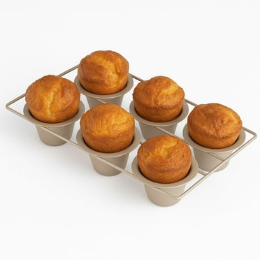 Yorkshire Pudding Pan Set of 2, 4-Cup Nonstick Muffin Top Pan, Shallow ...