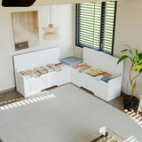 Pusnapku L Shape Storage Bench, Kitchen Breakfast Nook, Backless Wood ...