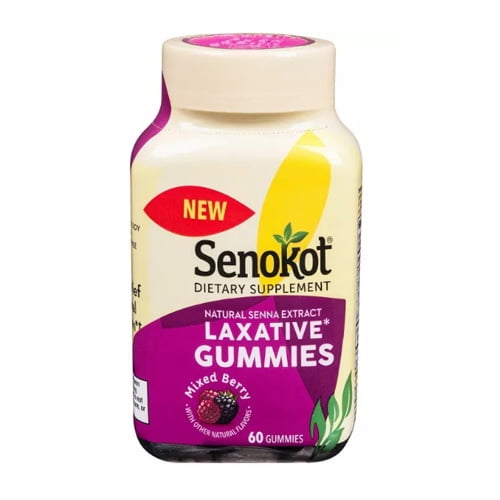Senokot Senna Natural Laxative Gummies Berry Flavor, 60 Ea - Walmart.com
