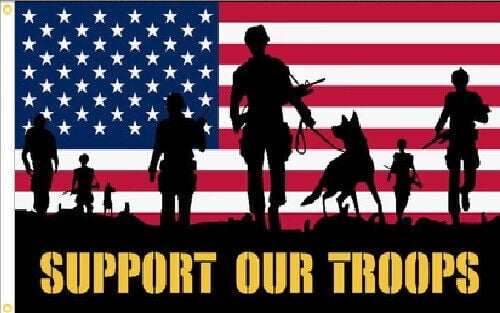 3X5 SUPPORT OUR TROOPS USA PATRIOTIC MILITARY SOLDIER FLAG BANNER ...