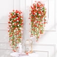 Artificial Hanging Flowers Red 4Pcs for Indoor Outdoor Decor - Walmart.com