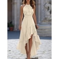 2026 New Halter Neck Sleeveless High-Low Ruffle Maxi Dress for Women ...