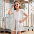 JAJAHO Girls Crochet Swim Cover Up Cardigan Heart Pattern Hallow Out ...