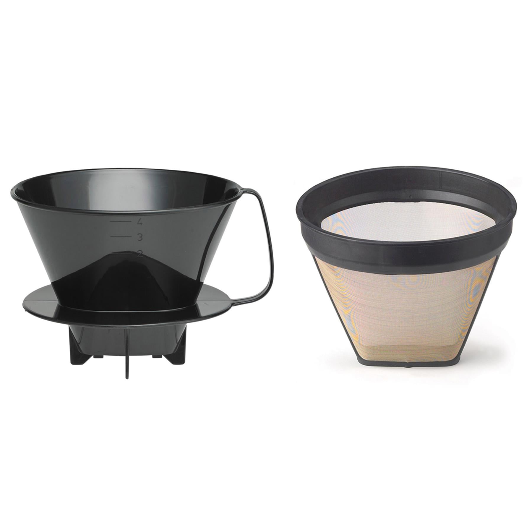 Fino Pour-Over Reusable Coffee Brewing Cone with Gold-Toned Mesh ...