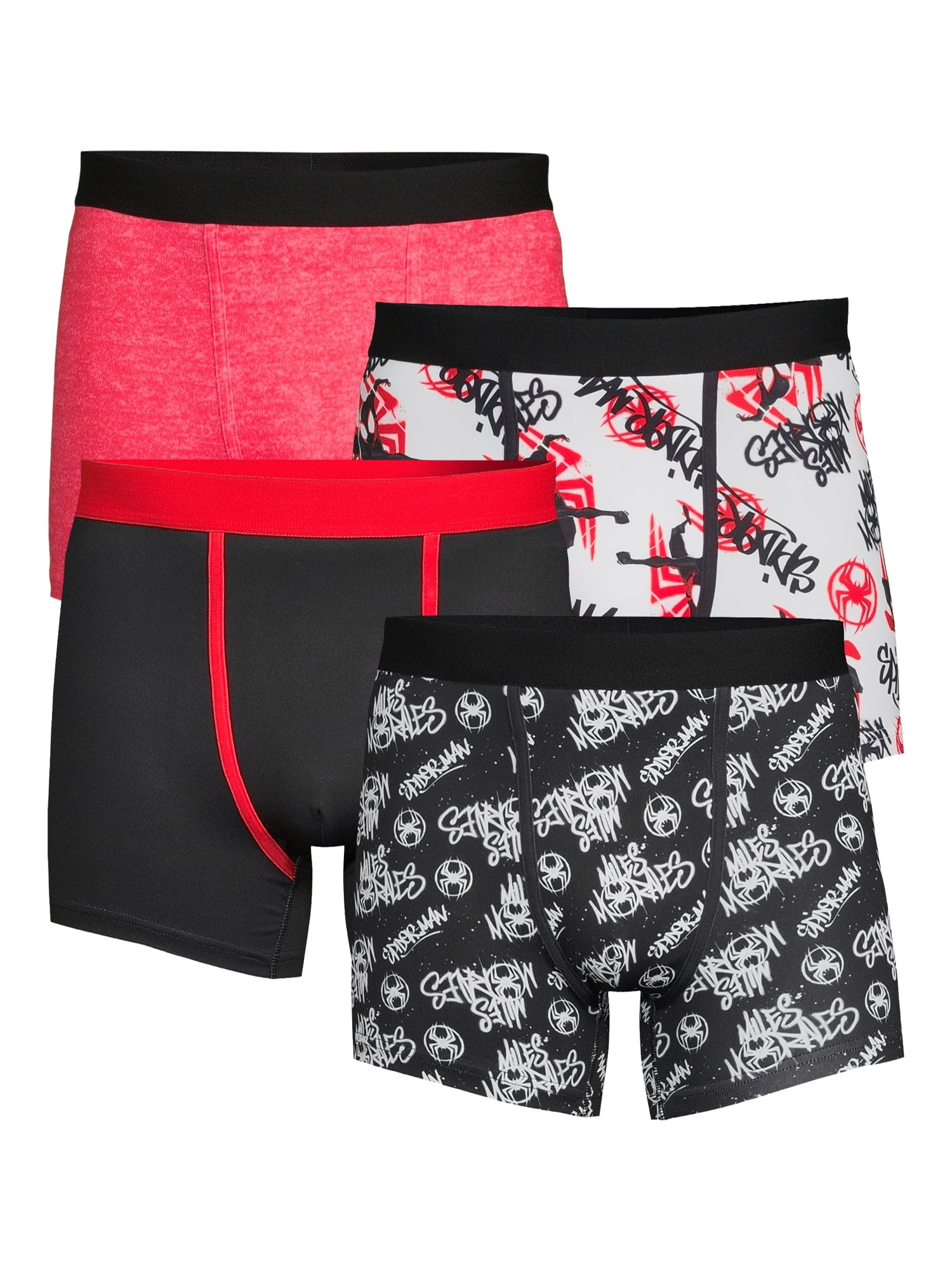 Marvel Men's Spider Circle Splash Combo Graphic Boxer Briefs, 4-Pack ...