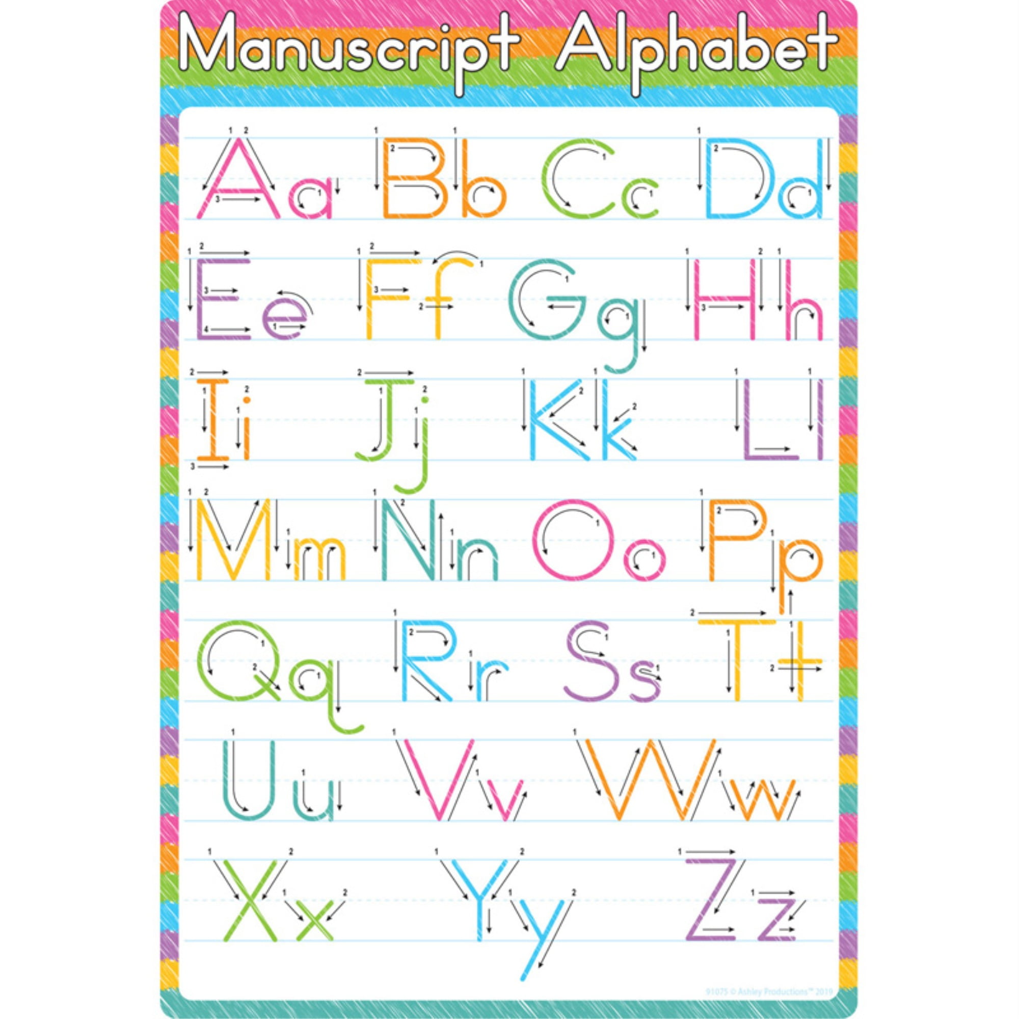 Smart Poly Chart Manuscript Alphabet, 13" x 19" - Walmart.com