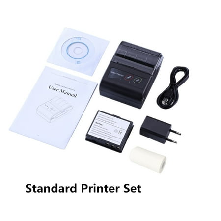 Receipt Printer 58mm Ink-free Mini Portable Thermal Printer Wireless USB BT ESC/POS Windows ...