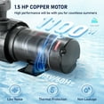 Swimming Pool Pump 1.5HP 115V 1100W, Single Speed Pumps for Above ...