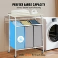KFFKFF 3-Section Laundry Sorter Cart Rolling with Ironing Board ...