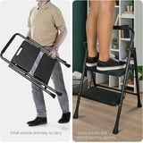2 Step Ladder Portable Step Stool with Comfortable Handgrip and Extra ...