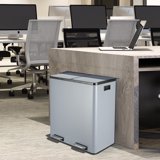 LAZY BUDDY 16 Gallon Kitchen Trash Can with Double Compartments ...