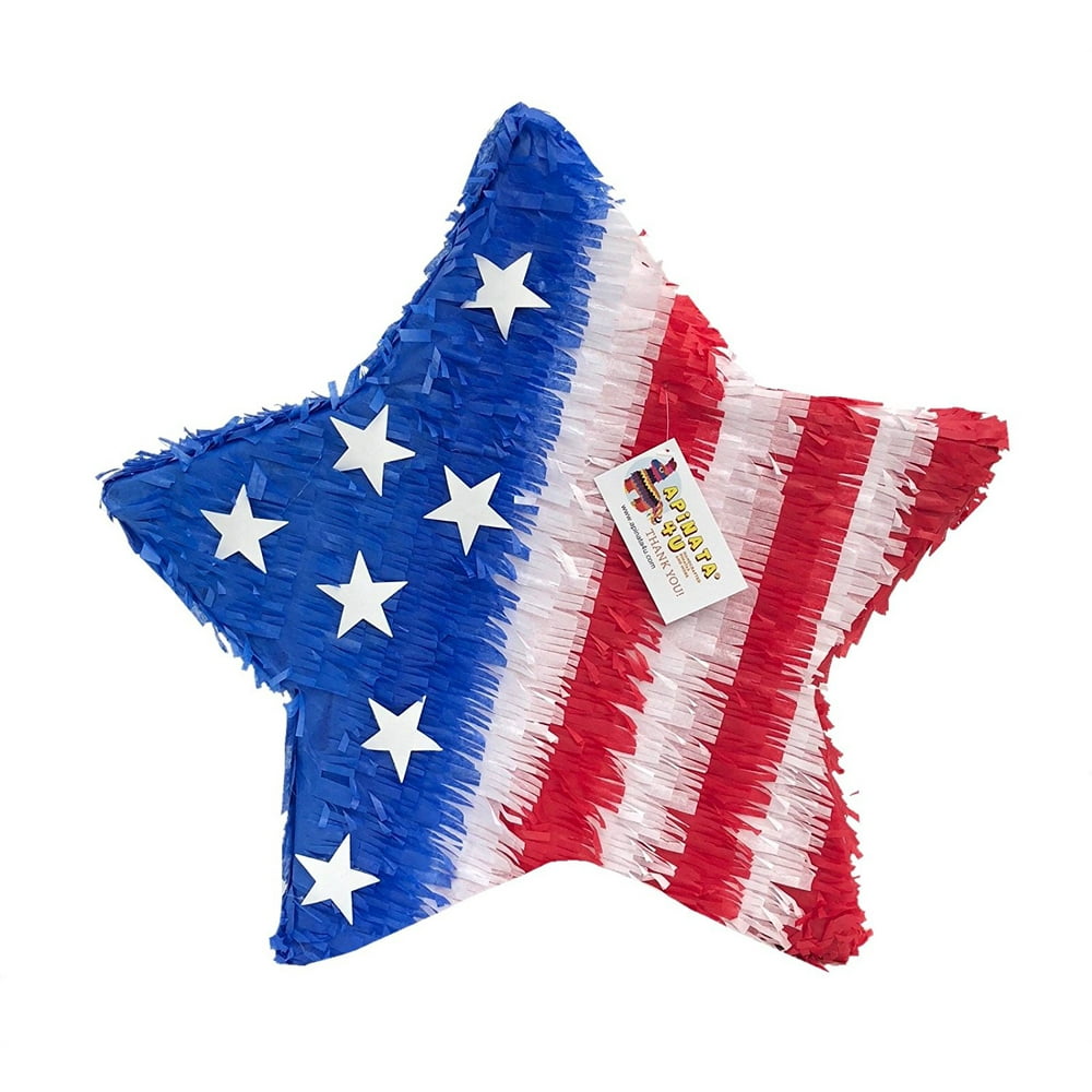 APINATA4U Red white and Blue Star Pinata Happy 4th of July - Walmart ...