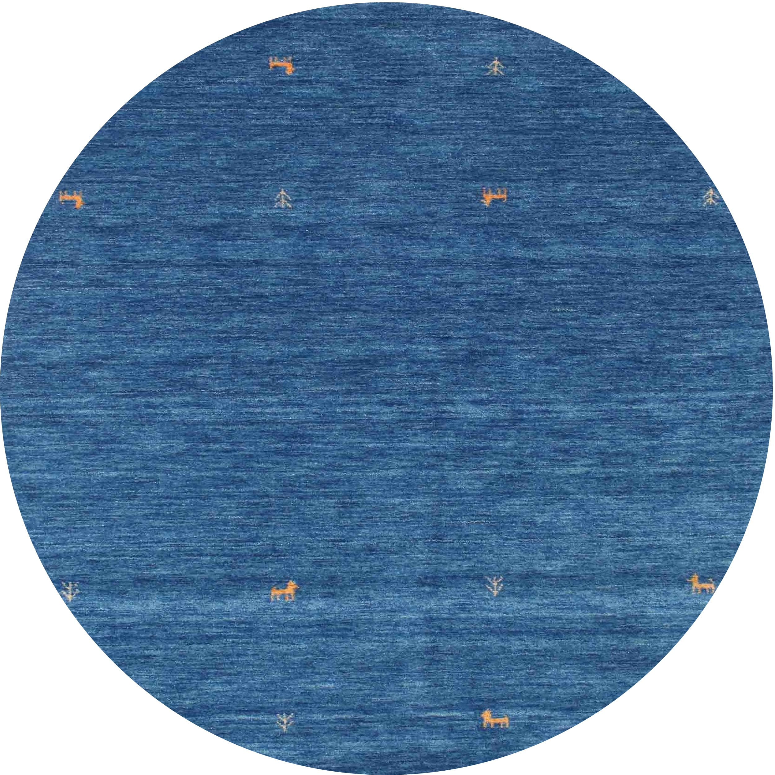 Ahgly Company Indoor Round Contemporary Blue Abstract Area Rugs, 4 ...