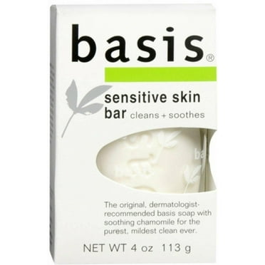 Basis Sensitive Skin Cleansing Bar Leaves Clean Calm & Comfortable, 10 ...