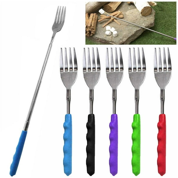 2 Extendable Forks Telescopic BBQ Dinner Hot Dog Fruit Roasting ...