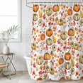 Cartoon Pumpkin Fallen Leaves Shower Curtain Set, Waterproof Shower ...