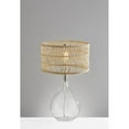 Adesso Cuba Teardrop Table Lamp, Clear Glass with Brushed Steel Accents ...