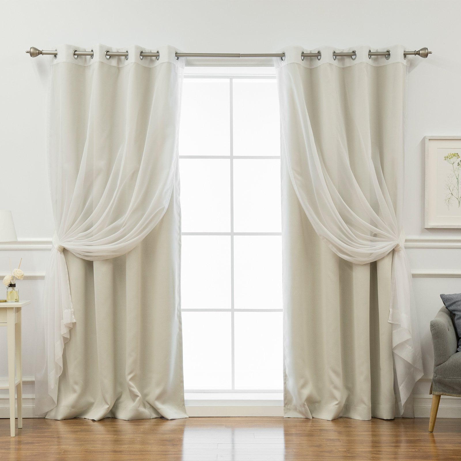 Best Home Fashion Voile Sheer and Solid Blackout Mix and Match Curtains ...