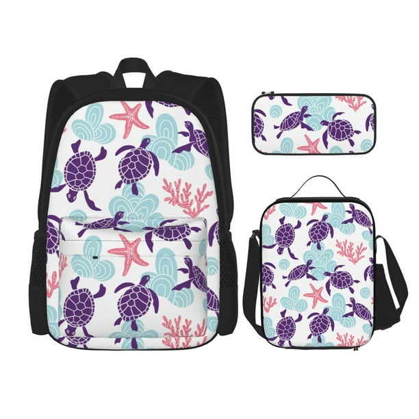 Fotbe Ornamental Turtles Set Escolar 3 en 1 para Niños - Mochila Duradera con Lonchera Aislante ...