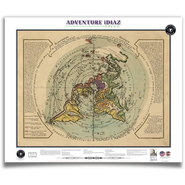 ADVENTURE iDIAZ Gleason's New Standard World Map, Large 36"x58" Flat ...