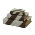 DecMode Faux Book Dark Brown Faux Leather Storage Boxes with Chevron ...