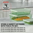 Pyrex Simply Store Tinted 6-piece Rectangular Glass Storage Set ...