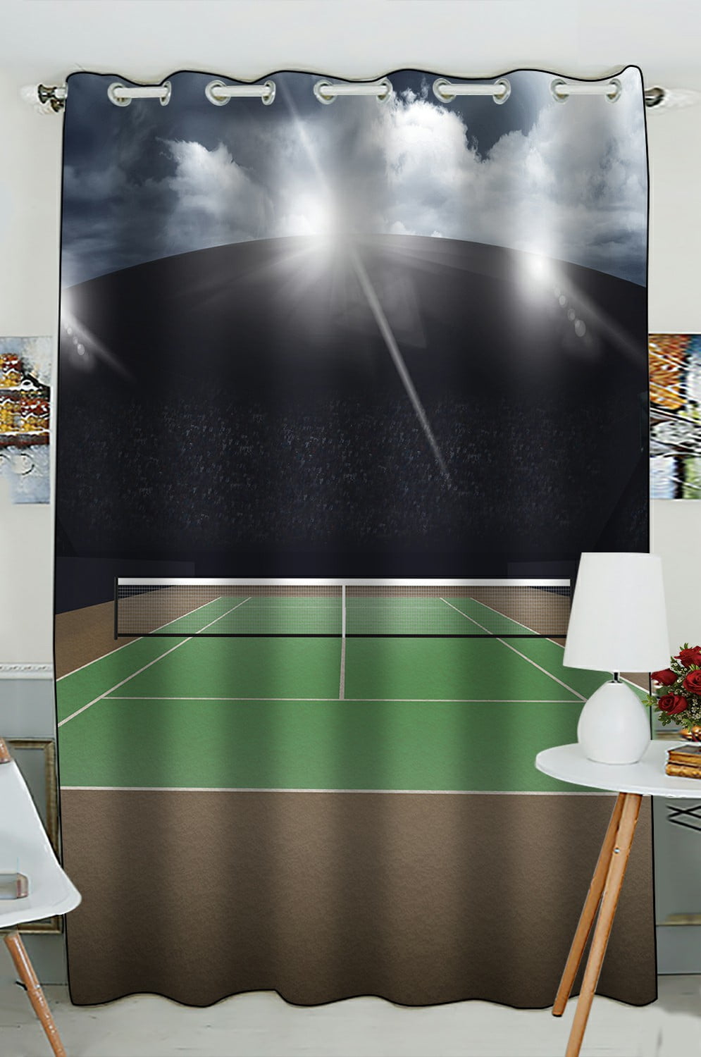 ECZJNT Tennis Court Blackout Window Curtain Drapery Panels 52x84 Inch ...