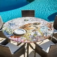 Brown Turtle Coastal Round Tablecloth 55-60 Inch Round Fitted Table ...