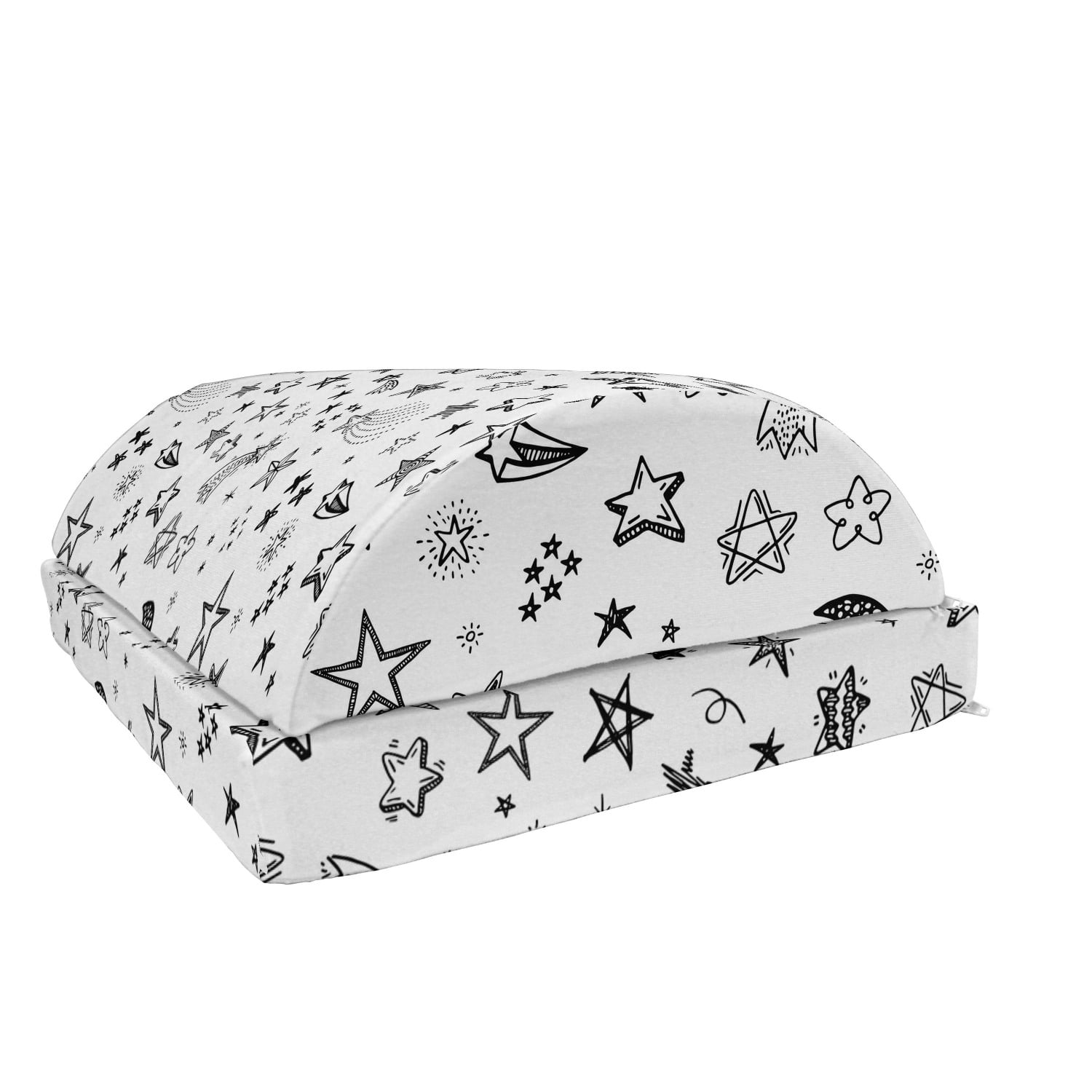 Cartoon Foot Rest, Stars and Crescent Moon Heavenly Bodies Abstract ...