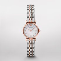 Emporio Armani Women's Retro Two-Tone Watch, Mother of Pearl Dial ...