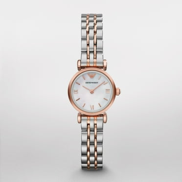 Emporio Armani Women's Retro Mother of Pearl Gold-Tone Watch AR1907 ...