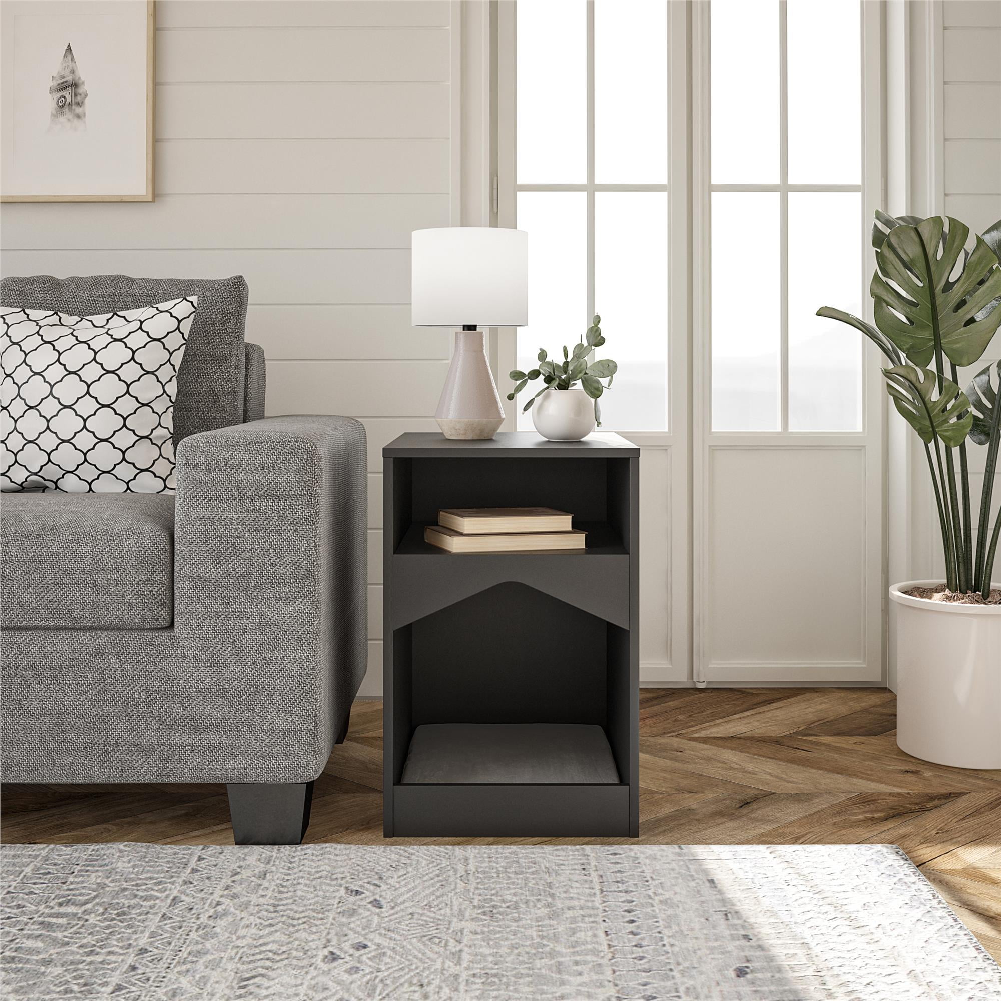 Ollie & Hutch Roscoe Cat House End Table, Black - Walmart.com