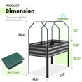 "KING BIRD Raised Garden Bed 47""×24""×56"" with Plant Cover, Steel ...