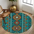 Boho Geometric 6FT Round Area Rugs for Living Room Retro Tribal Ethnic ...