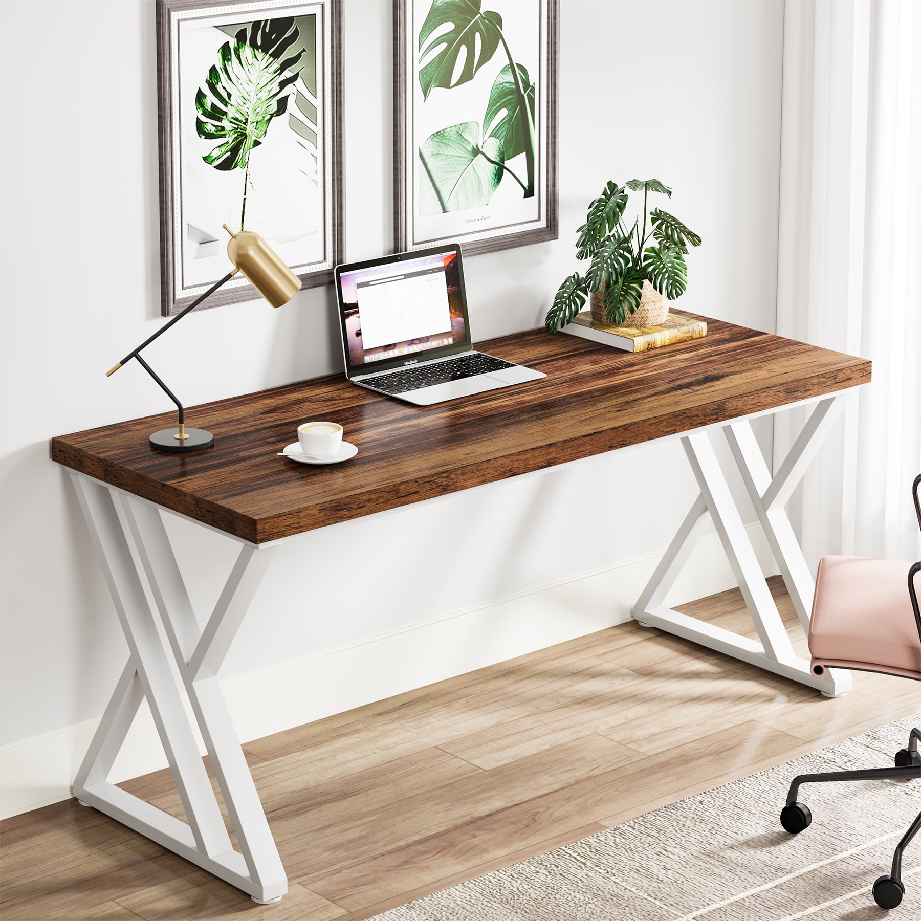 Tribesigns Writing Computer Desk, 55 inch Heavy Duty Study Tribesigns Writing Computer Desk, 55 inch Heavy Duty Study