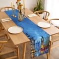 Big Ben Cotton Linen Table Runner Urban Street Red Bus Impressionist ...