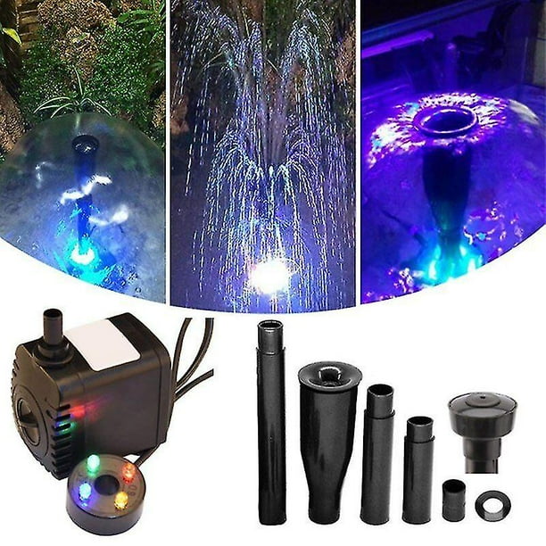 600l/h 4 Led Electric Water Feature Pump Small Fountain Outdoor Garden ...