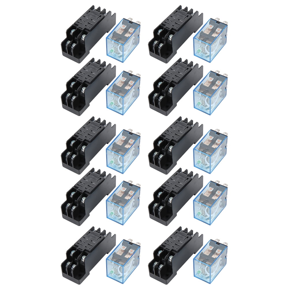 Relé con base, 10 juegos de 8 pines Equipo eléctrico Relé de potencia ...