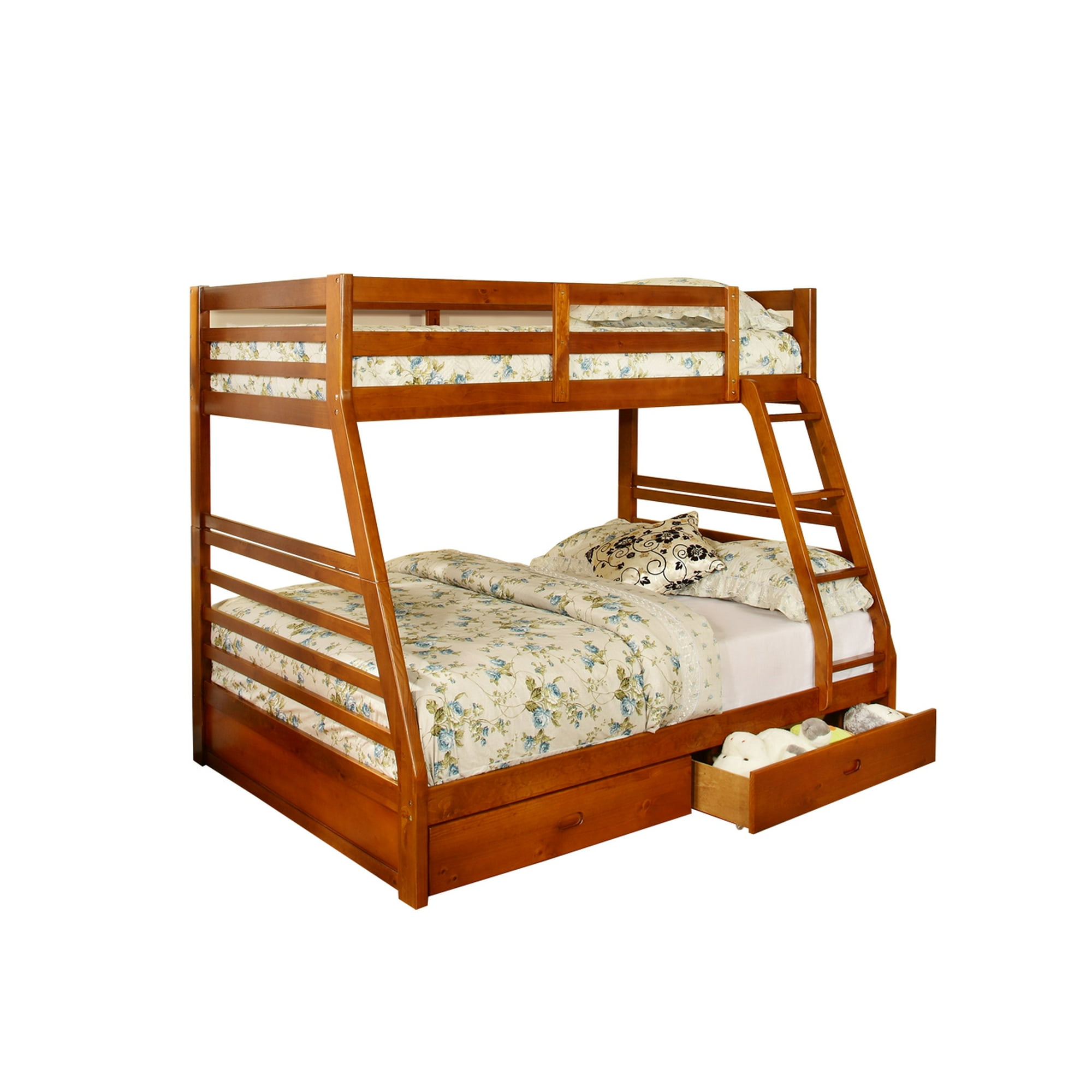 Click here for Hamuq Honey Twin Over Double Wood Bunk Bed W Drawe... prices