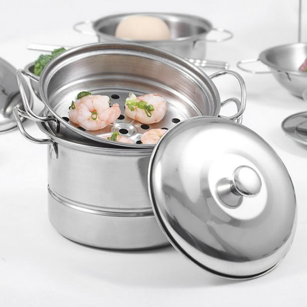 Mini Steamer Pot,Stainless Steel Mini Pretend Steamer Pot Stainless ...
