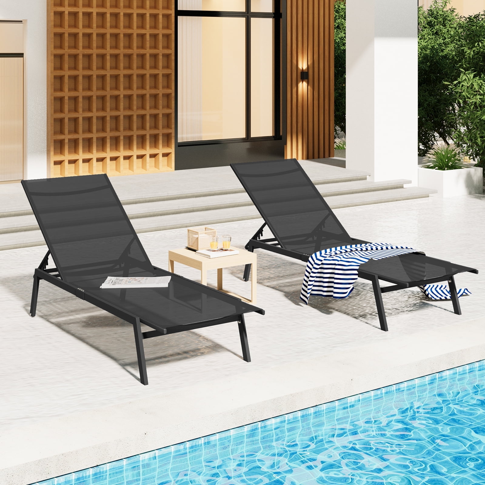 Click here for Aecojoy 2 Pcs Patio Adjustable Lounge Chair Reclin... prices