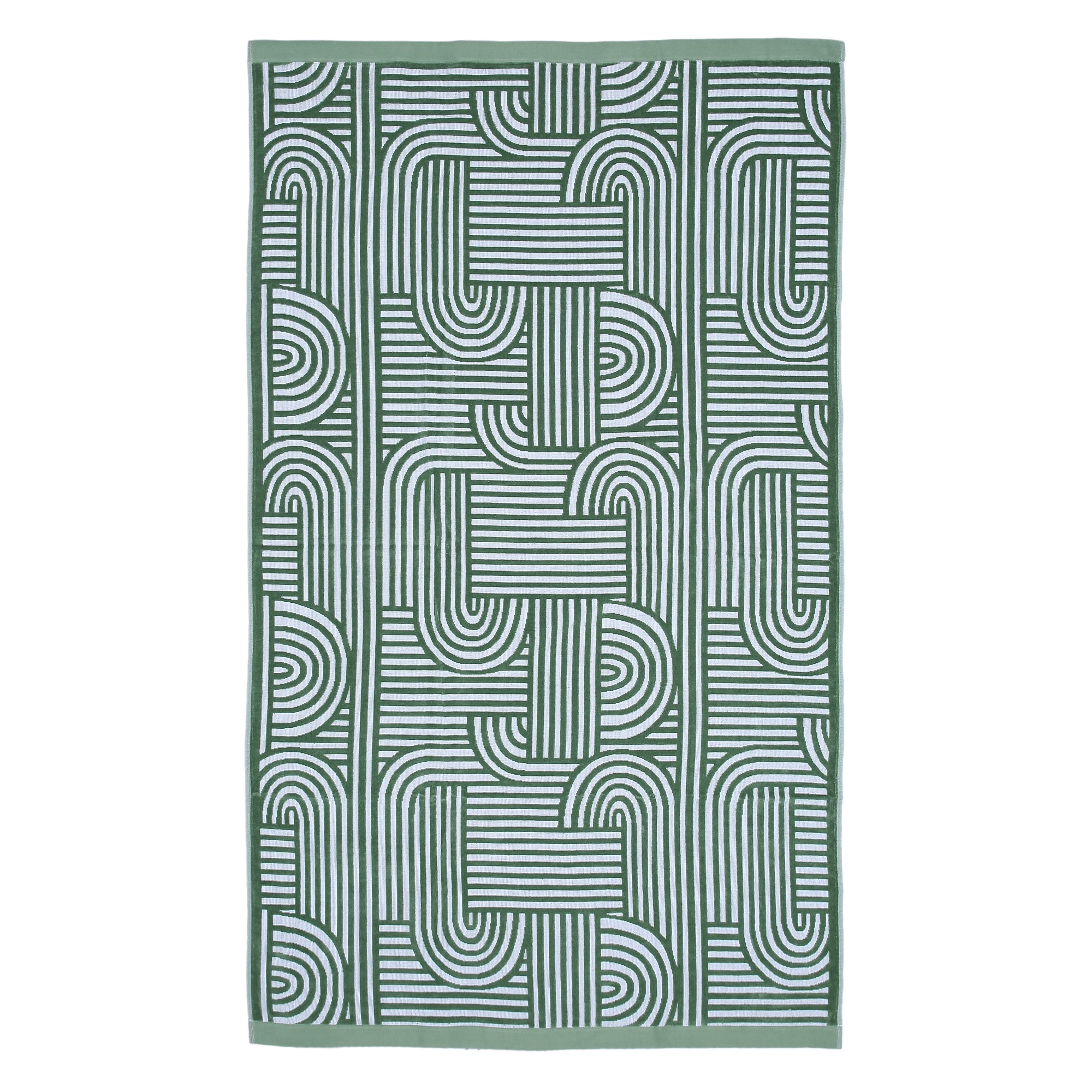 Click here for Hometrends Cotton Beach Towel  Geo Green  1 Piece... prices