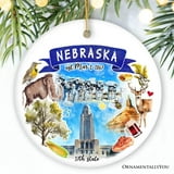 Artistic Nebraska State Themes and Landmarks Christmas Ornament ...